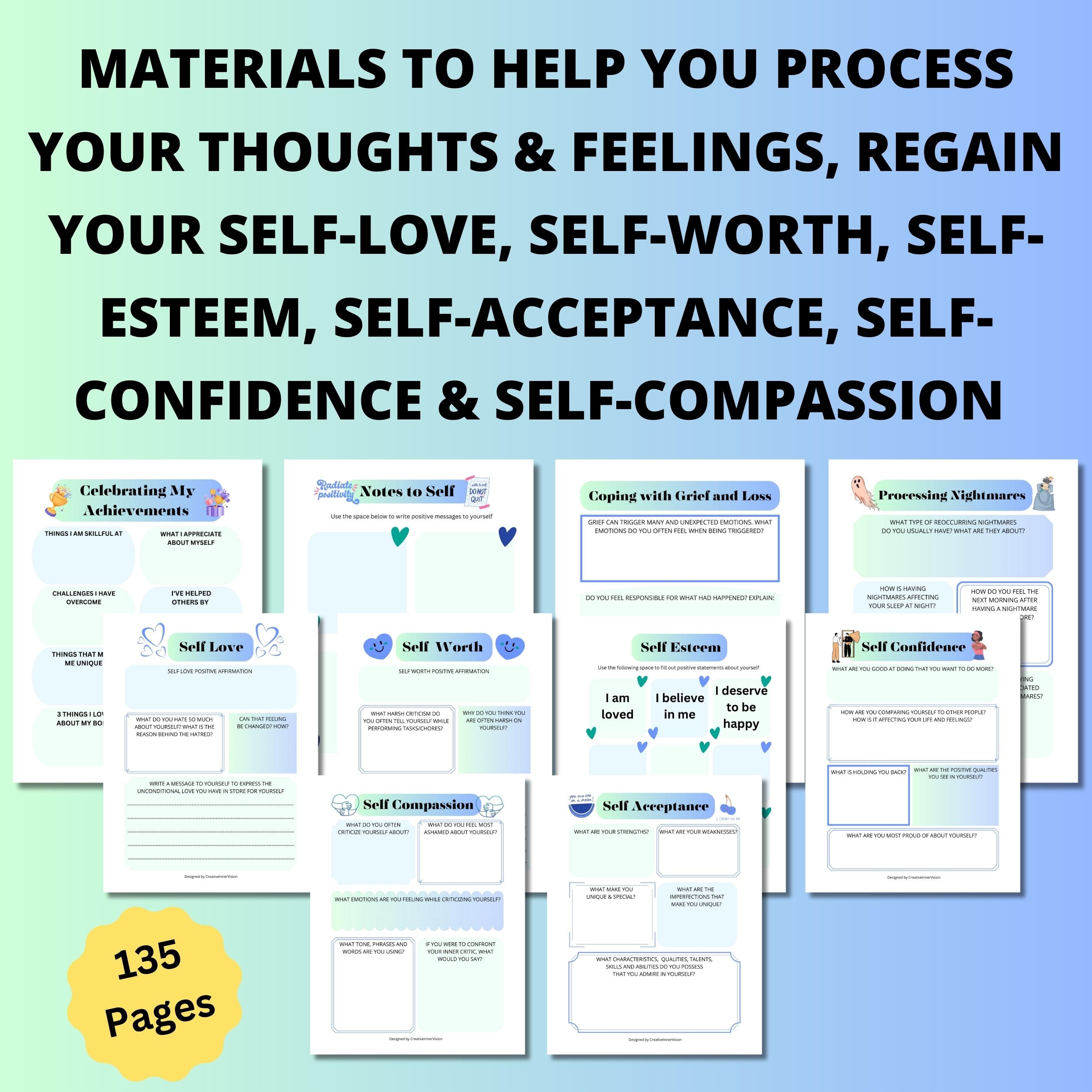 Heal Your Inner Child Workbook Journal BUNDLE, Reparenting Inner Child ...