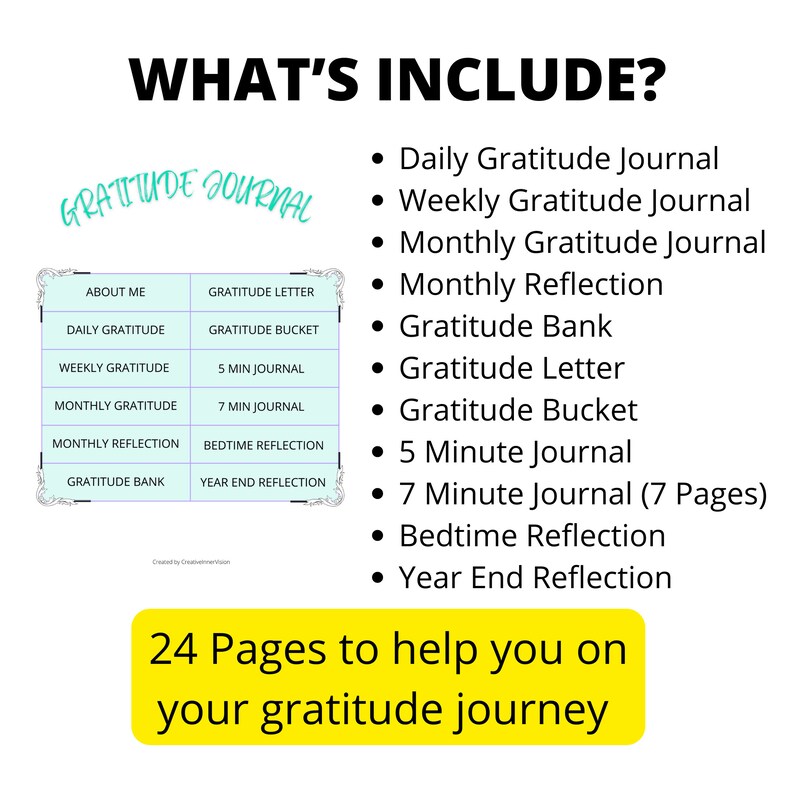 Gratitude Journal Printable BUNDLE! Gratitude Template, Daily Gratitude ...