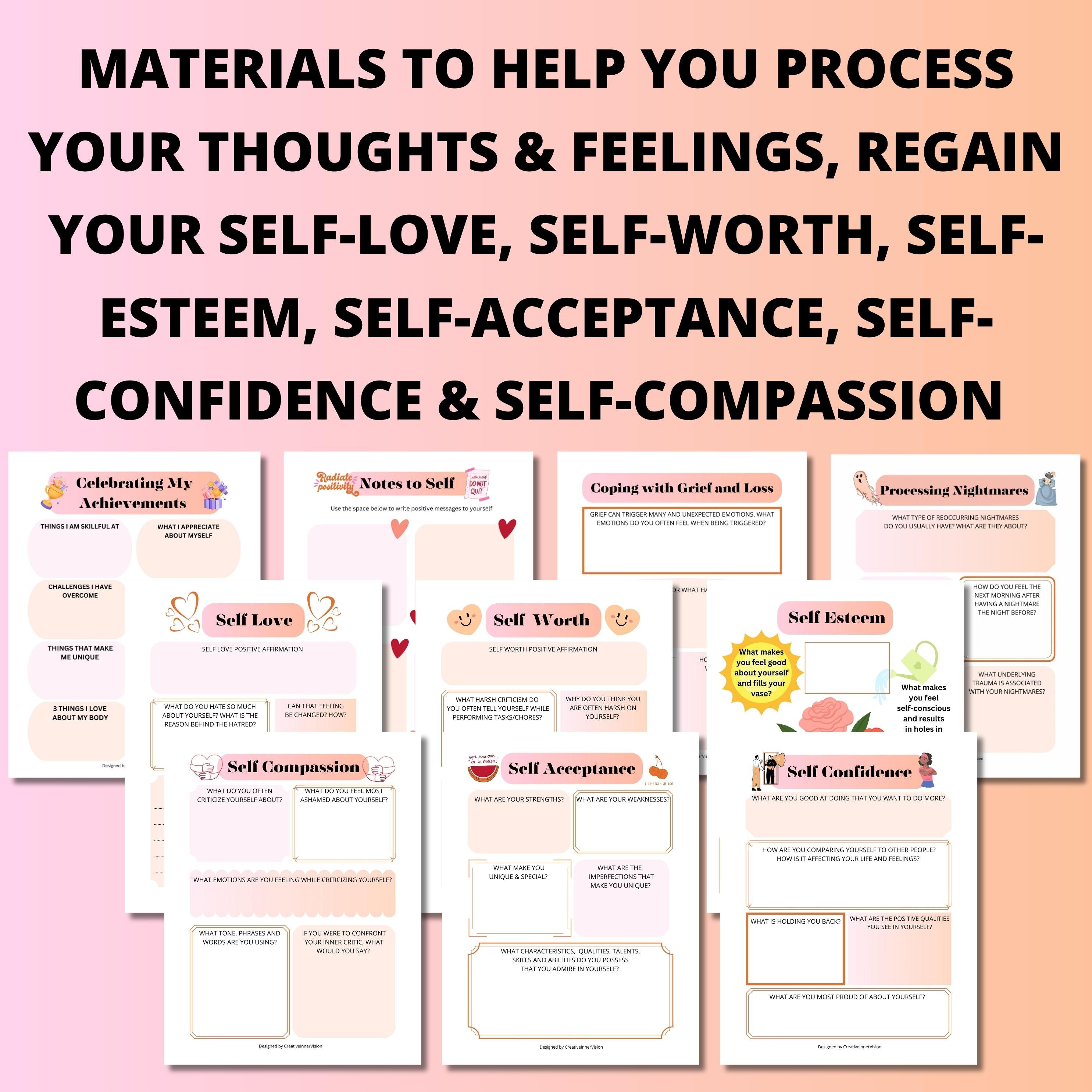 Heal Your Inner Child Workbook Journal BUNDLE, Reparenting Inner Child ...