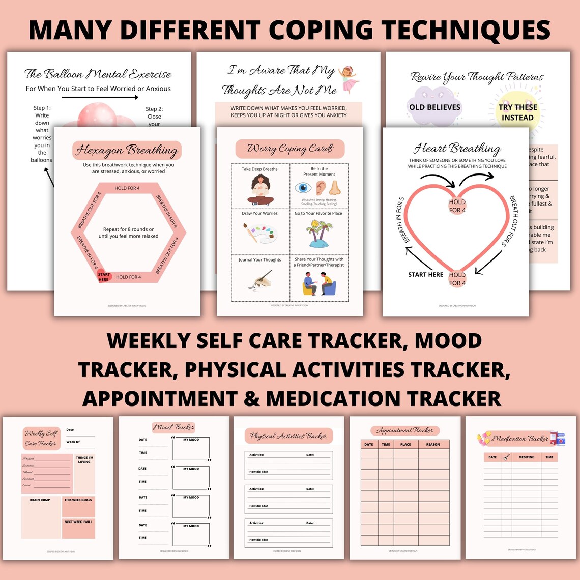 CBT Anxiety Journal Printable, Manage Worries Workbook, Anxiety ...