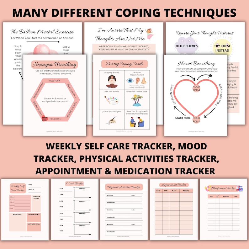 CBT Anxiety Journal Printable, Manage Worries Workbook, Anxiety ...