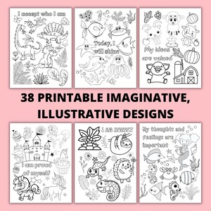 Mindfulness Coloring Pages for Girls Age 3-9, PRINTABLE, Unicorns and ...
