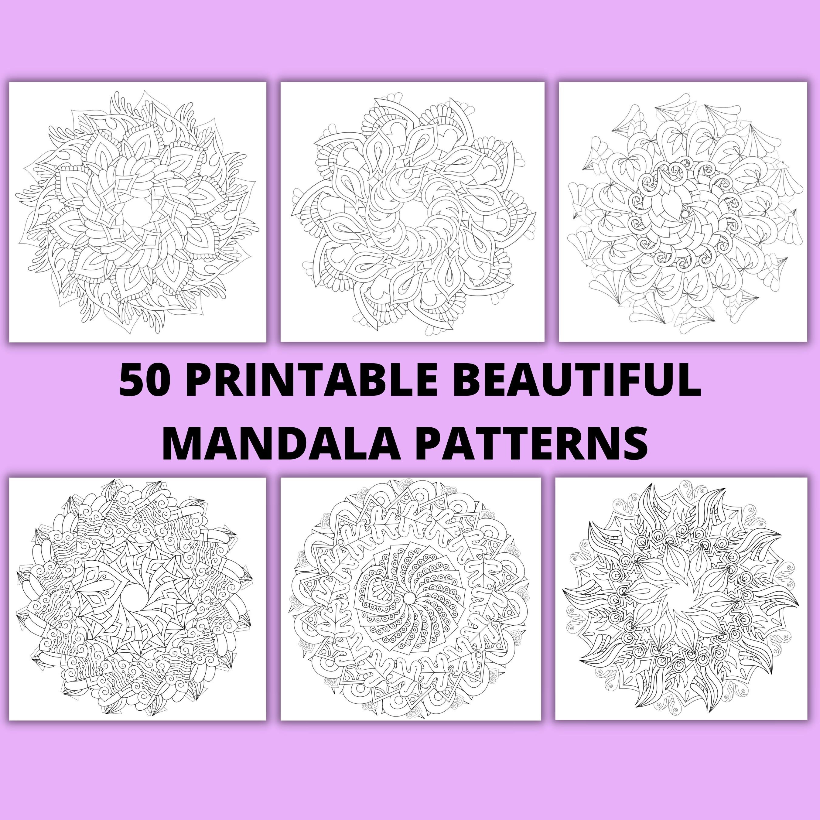 50 Beautiful Mandalas: PRINTABLE Coloring Pages for Stress and Anxiety ...