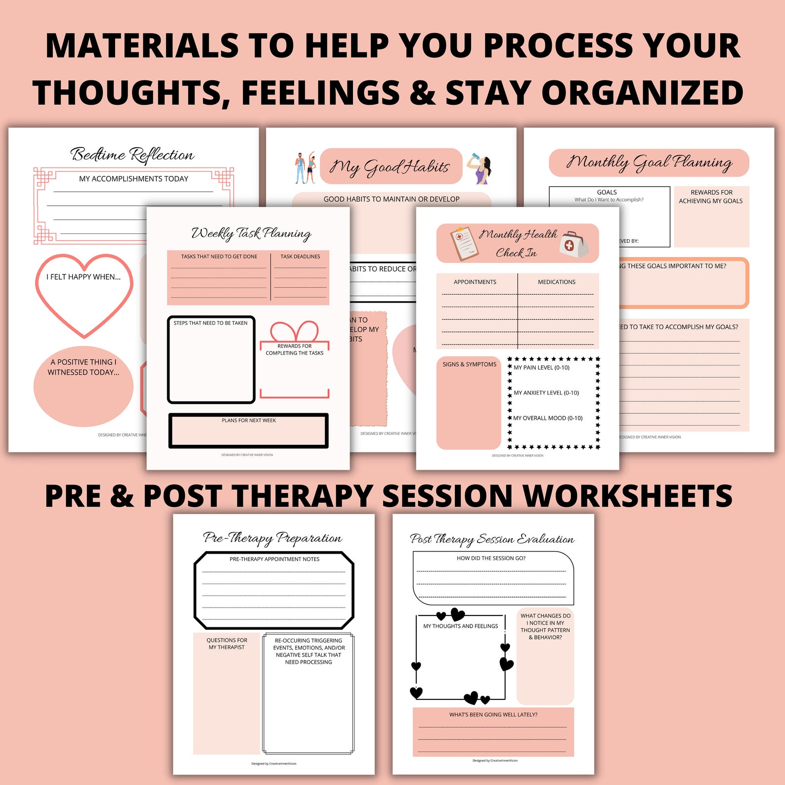 Trauma/ptsd Processing Workbook Journal Printable, CBT Anxiety Workbook ...
