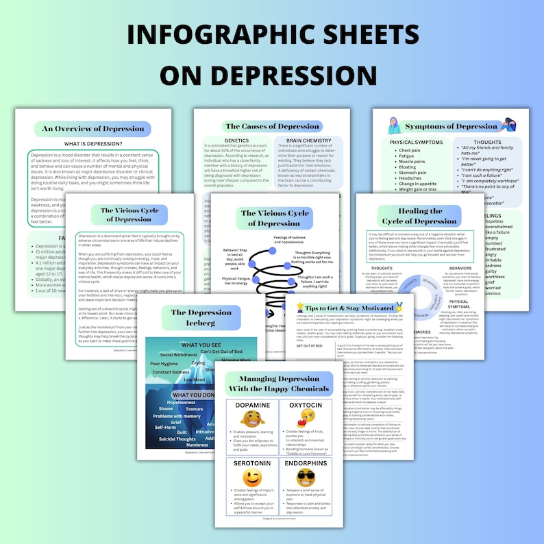 Depression Workbook, Depression Journal, Depression Worksheets, CBT ...