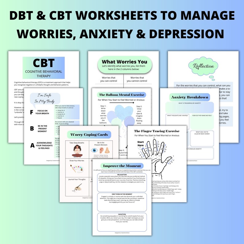 Depression Workbook, Depression Journal, Depression Worksheets, CBT ...