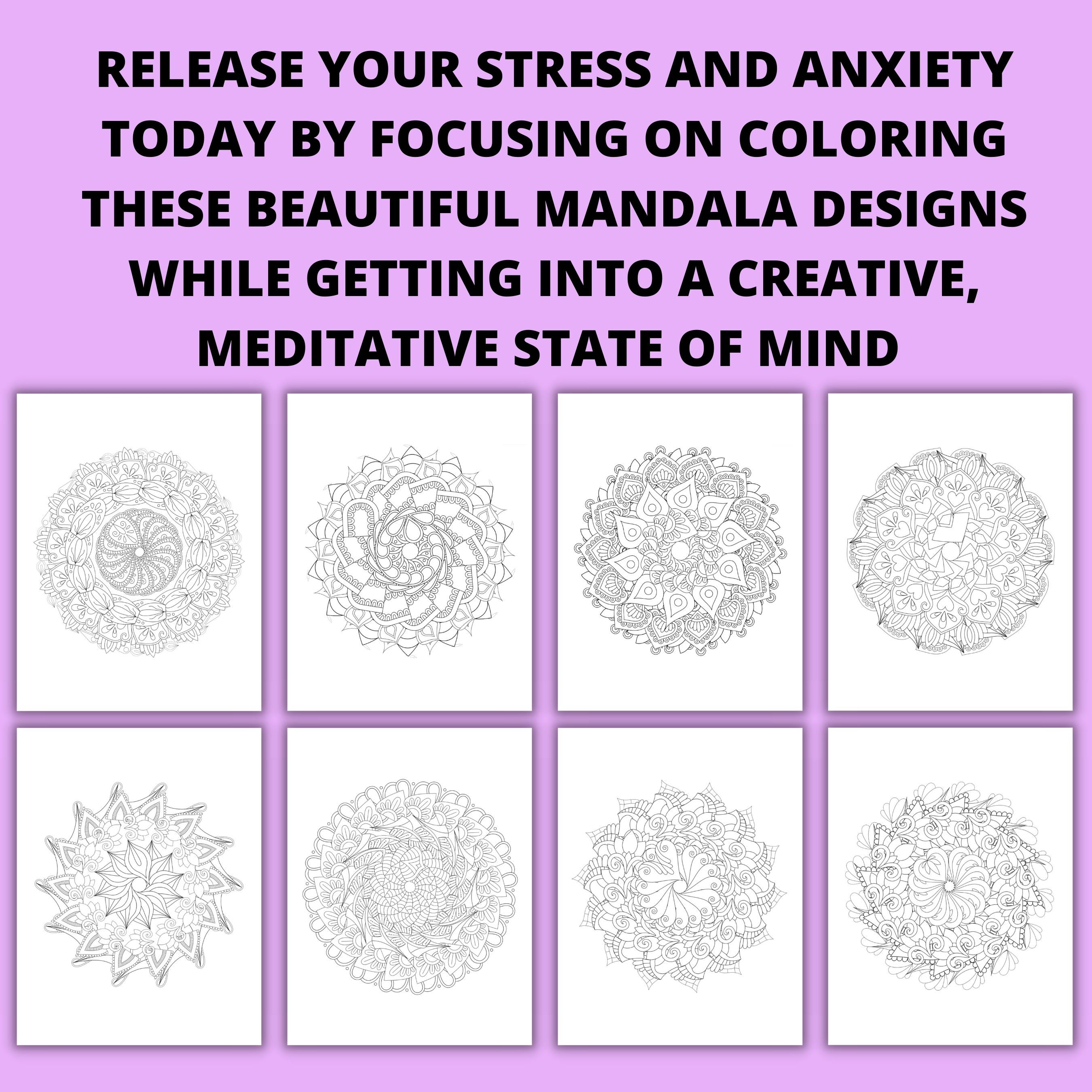50 Beautiful Mandalas: PRINTABLE Coloring Pages for Stress and Anxiety ...