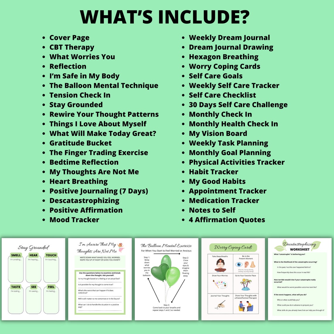 CBT Anxiety Journal Printable, Manage Worries Workbook, Anxiety ...