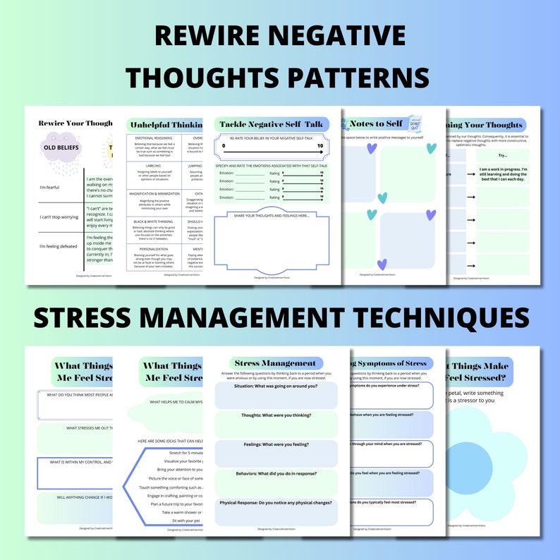 Depression Workbook, Depression Journal, Depression Worksheets, CBT ...