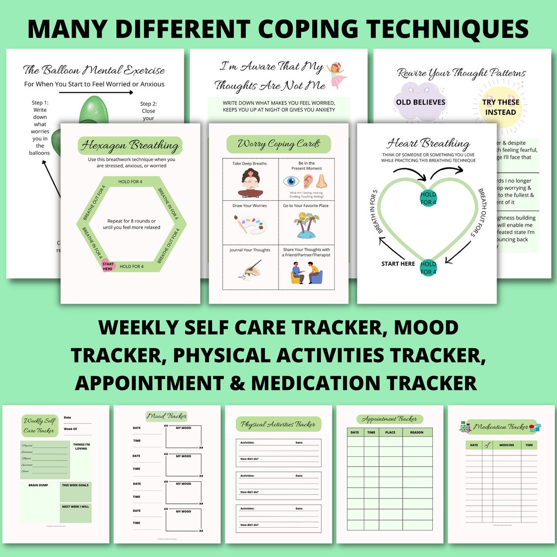 CBT Anxiety Journal Printable, Manage Worries Workbook, Anxiety ...