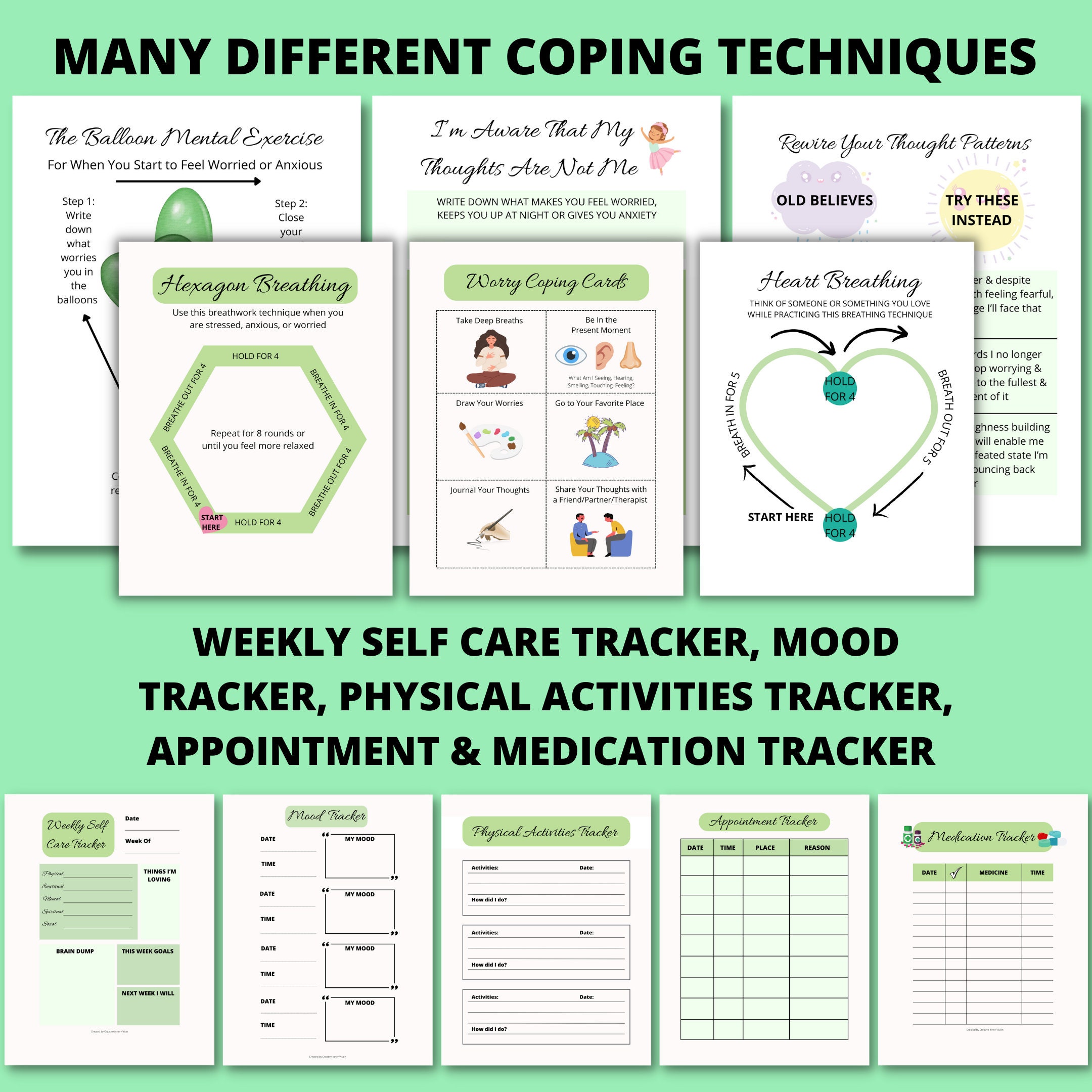 CBT Anxiety Journal Printable, Manage Worries Workbook, Anxiety ...