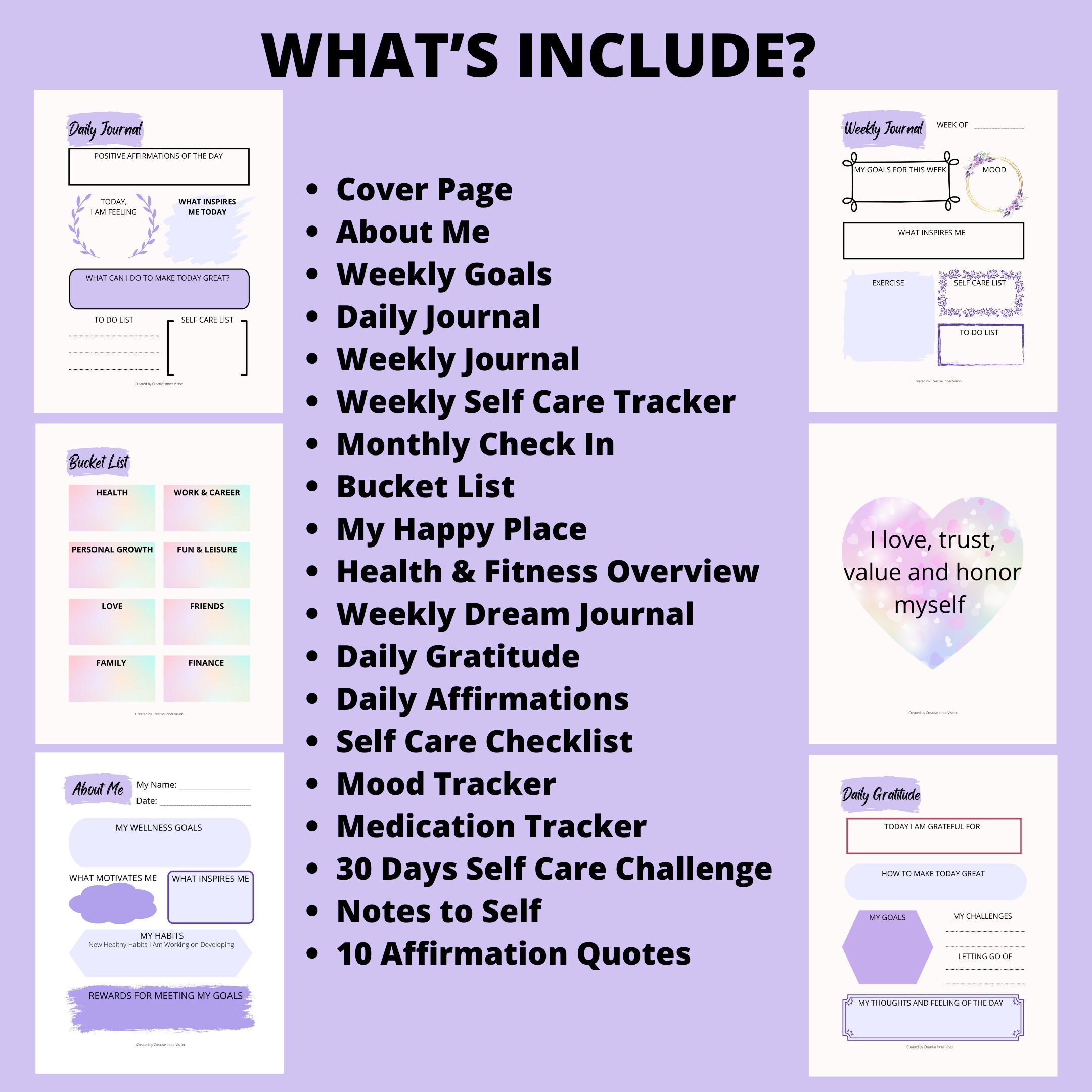 Self Care Journal Printable, Wellness Journal, Self Love Journal, Self ...