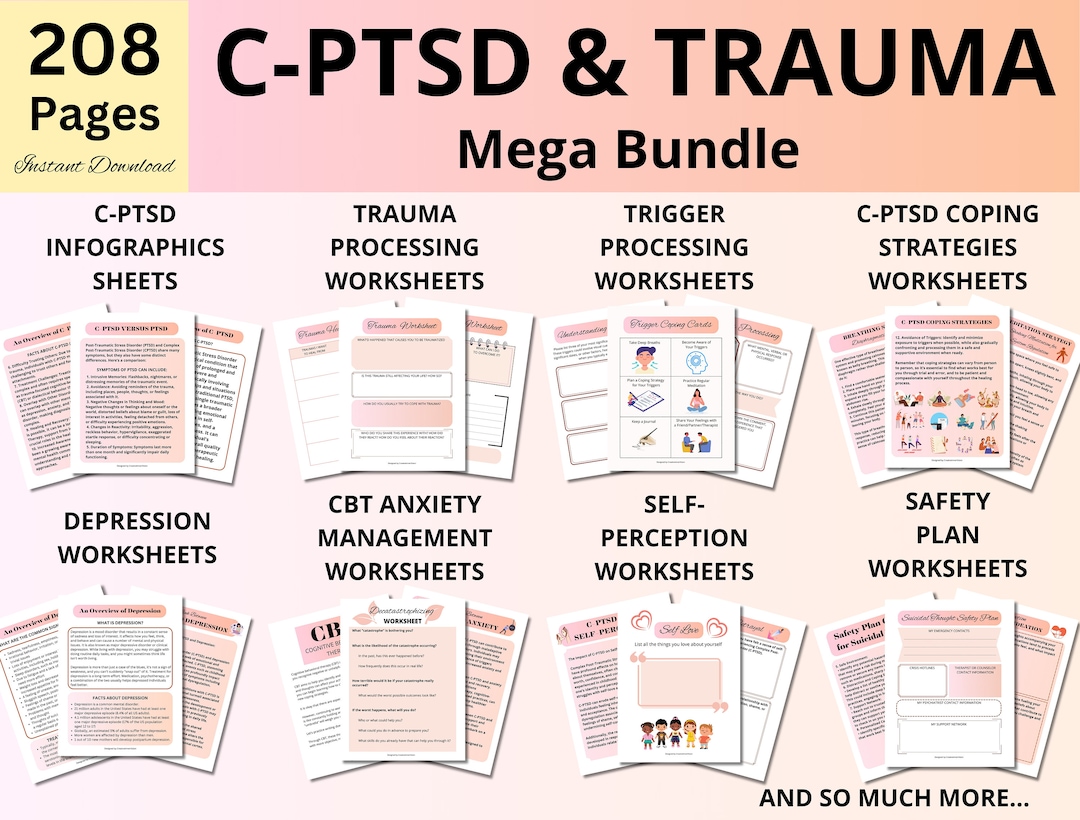 Trauma/ptsd, CPTSD Workbook Journal Printable, CBT Anxiety Workbook ...