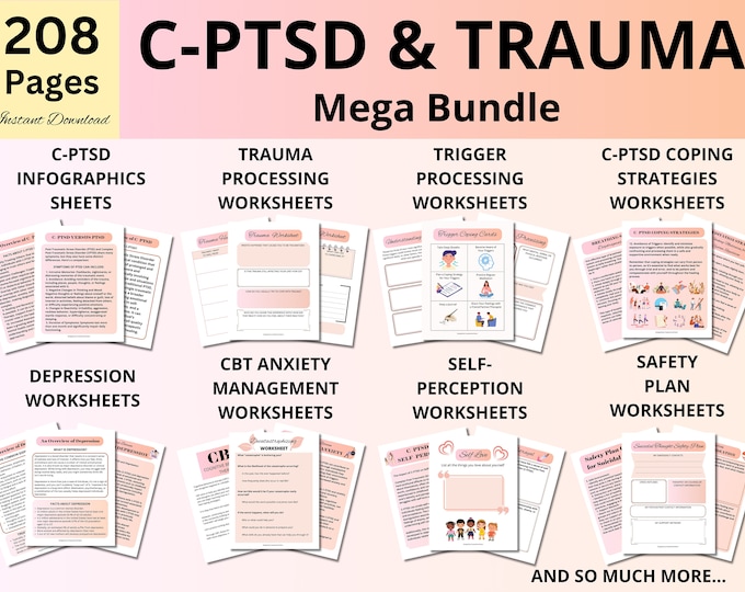 Trauma/ptsd, CPTSD Workbook Journal Printable, CBT Anxiety Workbook ...