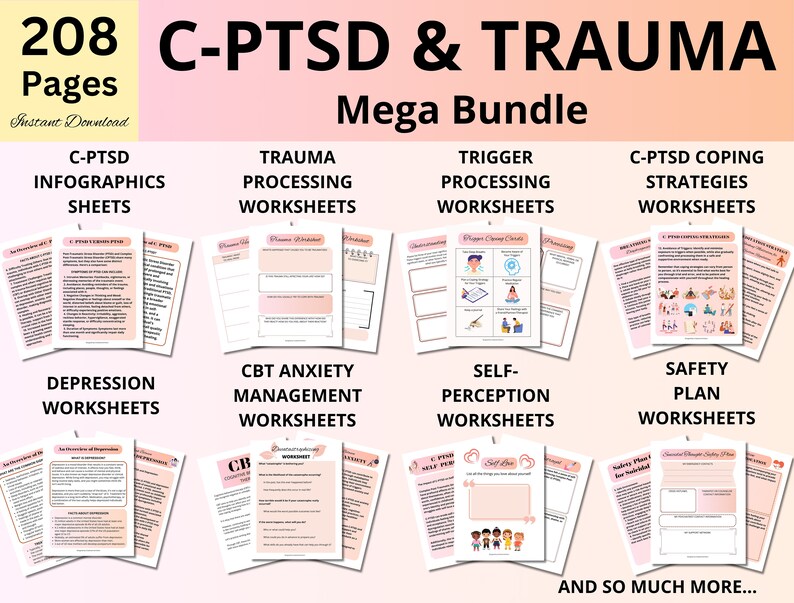 Trauma/ptsd, CPTSD Workbook Journal Printable, CBT Anxiety Workbook ...