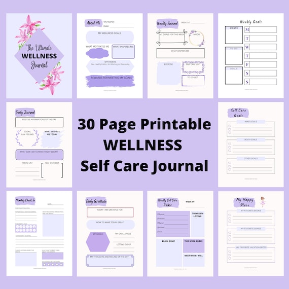 Self Care Journal Printable Wellness Journal Self Love - Etsy