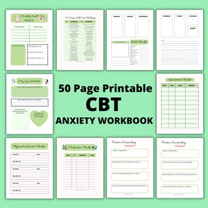 CBT Anxiety Journal Printable, Manage Worries Workbook, Anxiety ...