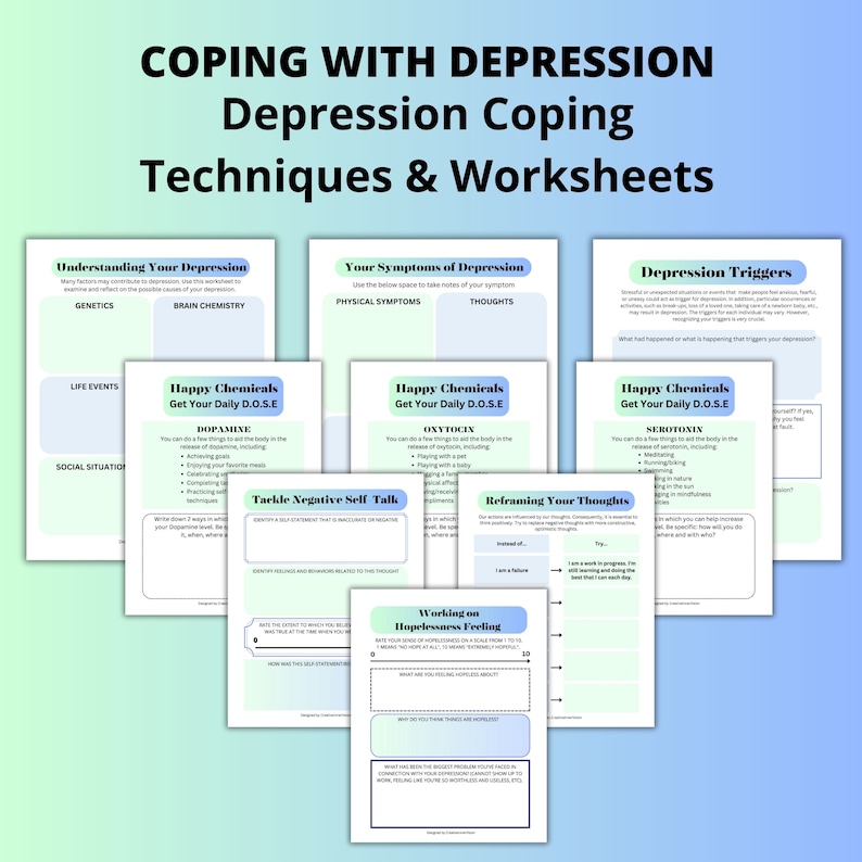 Depression Workbook, Depression Journal, Depression Worksheets, CBT ...