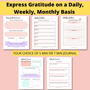 Gratitude Journal Printable BUNDLE! Gratitude Template, Daily Gratitude ...