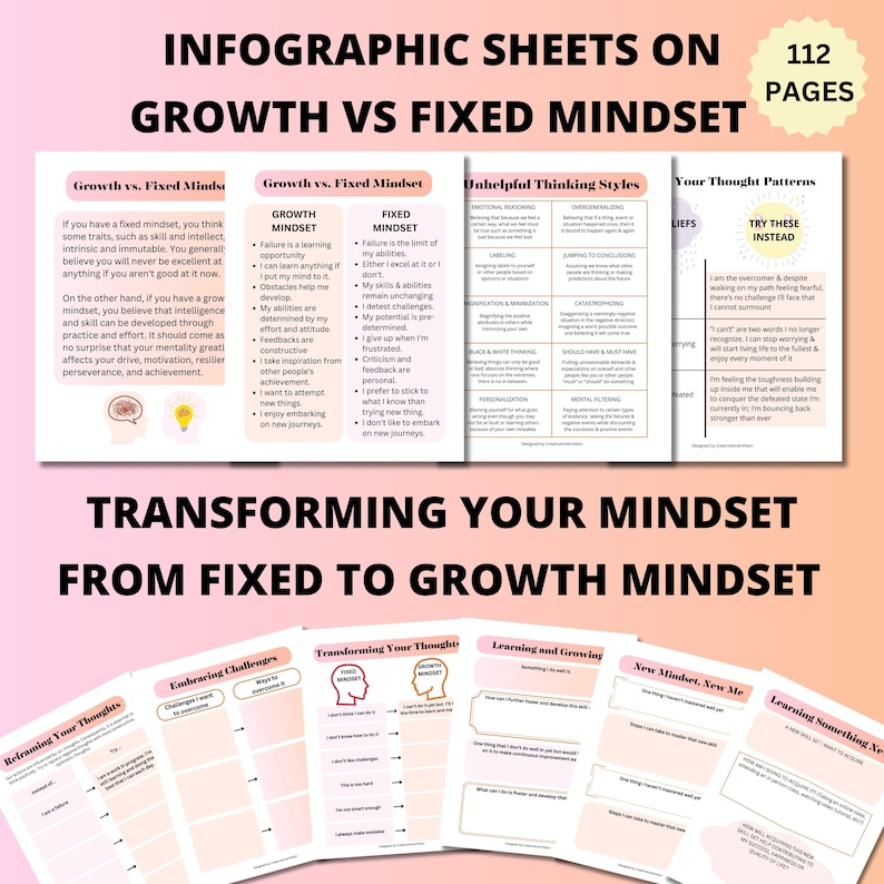 Growth Mindset Bundle Worksheets, Growth Mindset Workbook & Journal ...