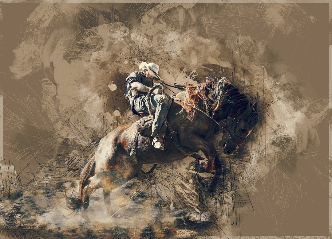 Digital Download Vintage Cowboy | Rodeo Cowboy | Printable Art ...