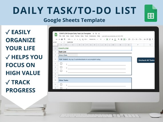 Daily Task/to-do List Spreadsheet To-do List Spreadsheet - Etsy