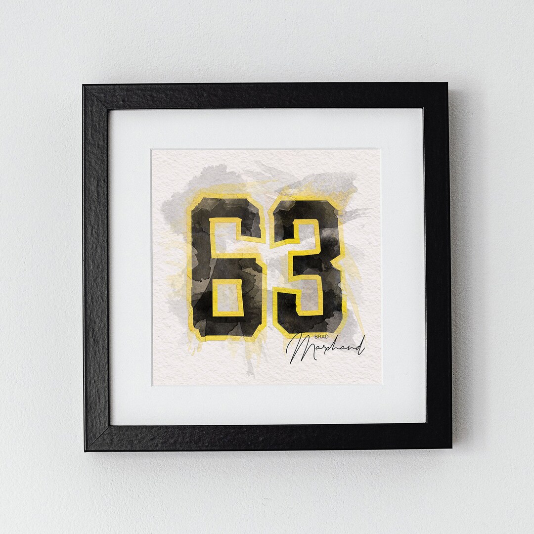 Brad Marchand | Hockey Player Watercolor Numbers | Printable - Etsy
