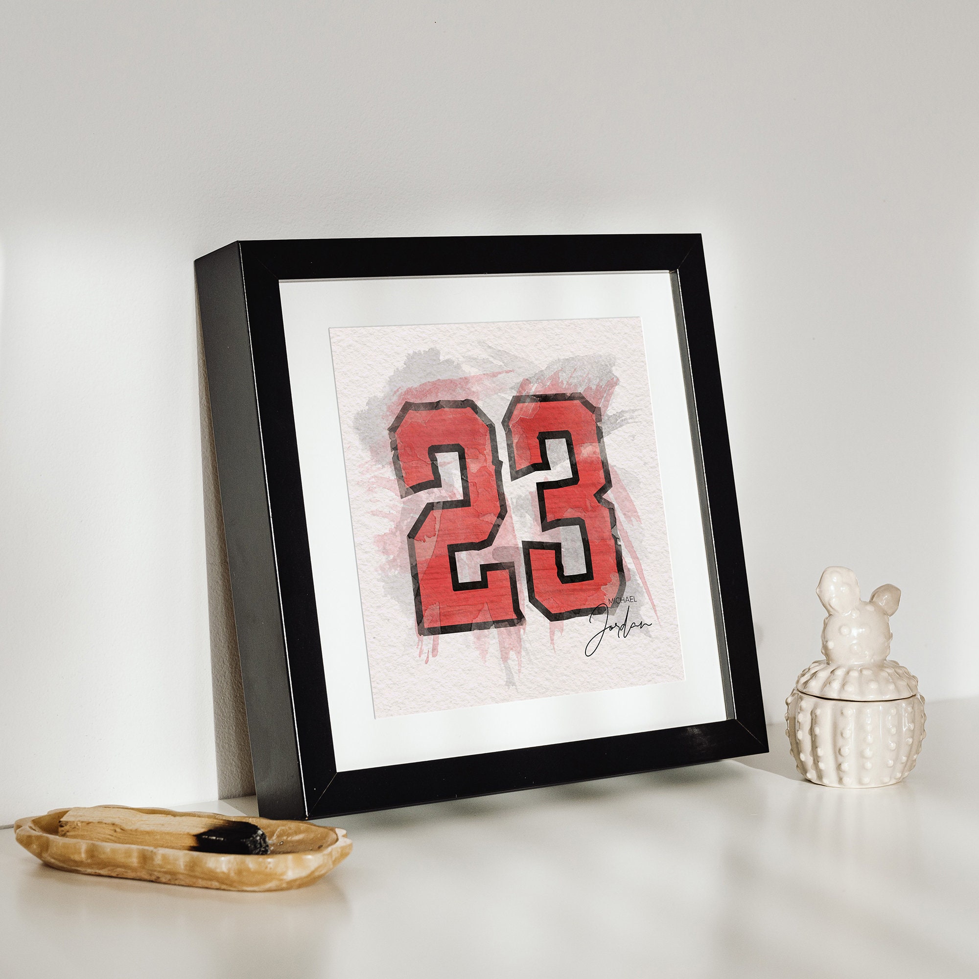 Michael Jordan | Basketball Player Watercolor Numbers | Printable - Etsy