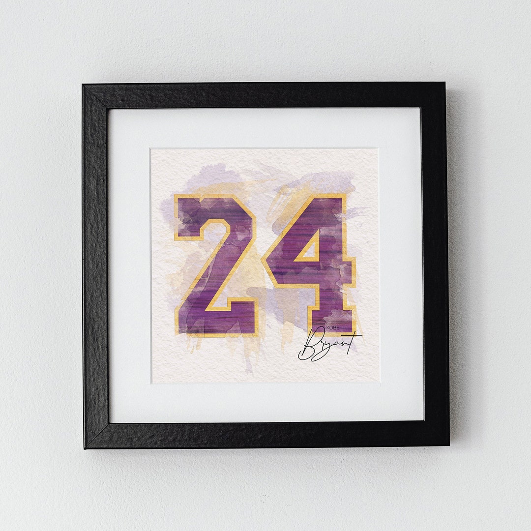 Kobe Bryant 24 | Basketball Player Watercolor Numbers | Printable - Etsy