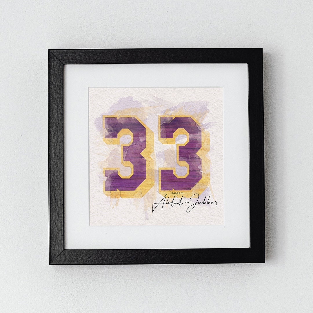 Kareem Abdul-jabbar 33 | Basketball Player Watercolor Numbers ...