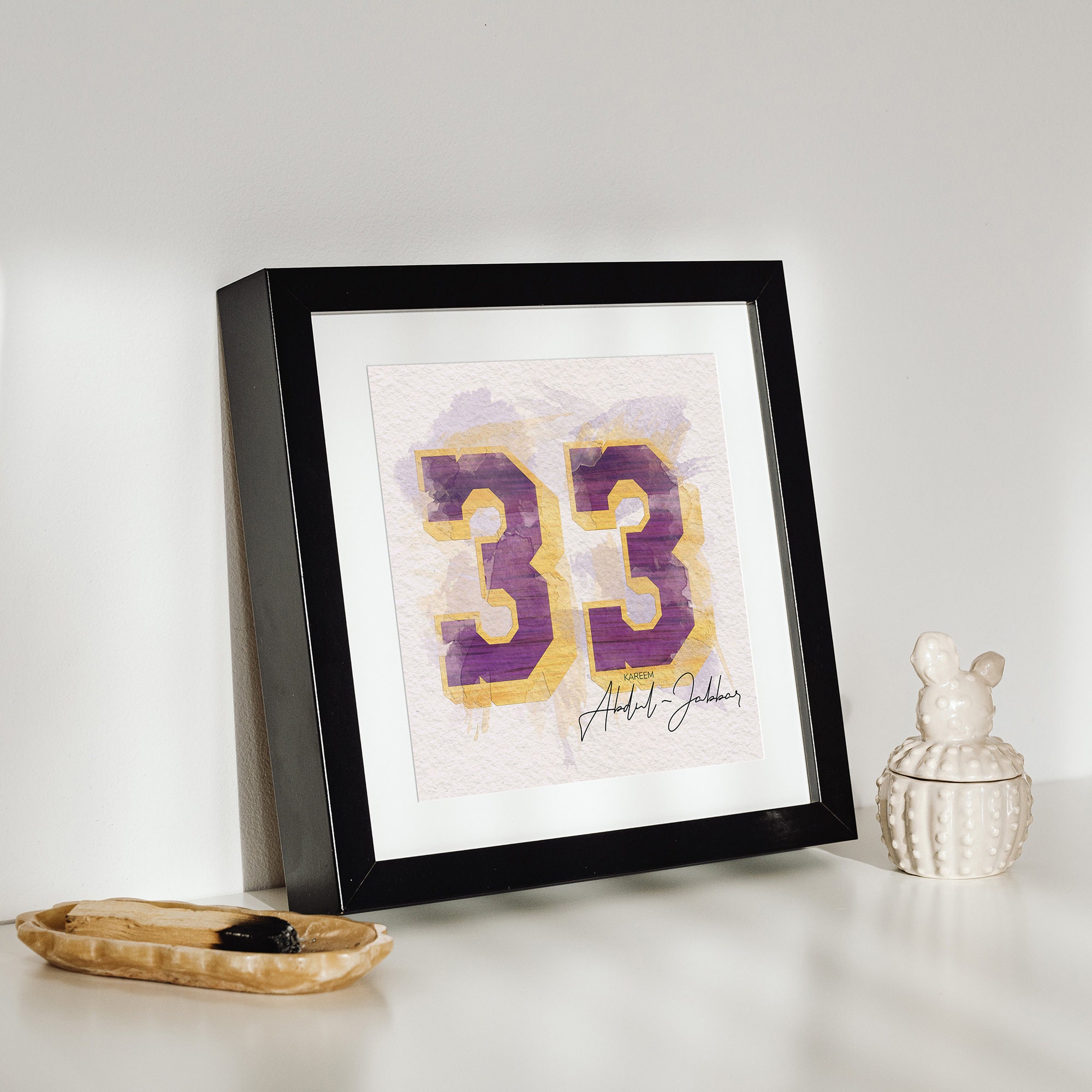 Kareem Abdul-jabbar 33 Basketball Player Watercolor Numbers Printable ...