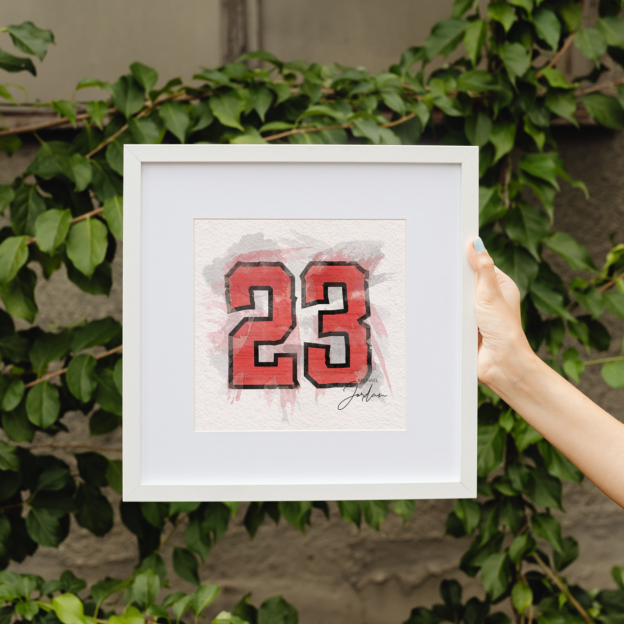 Michael Jordan Basketball Player Watercolor Numbers Printable - Etsy