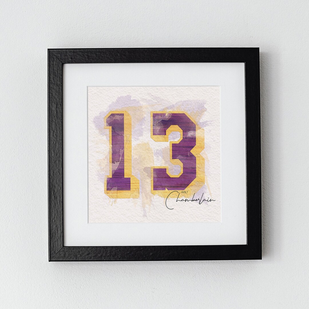 Wilt Chamberlain 13 | Basketball Player Watercolor Numbers | Printable ...