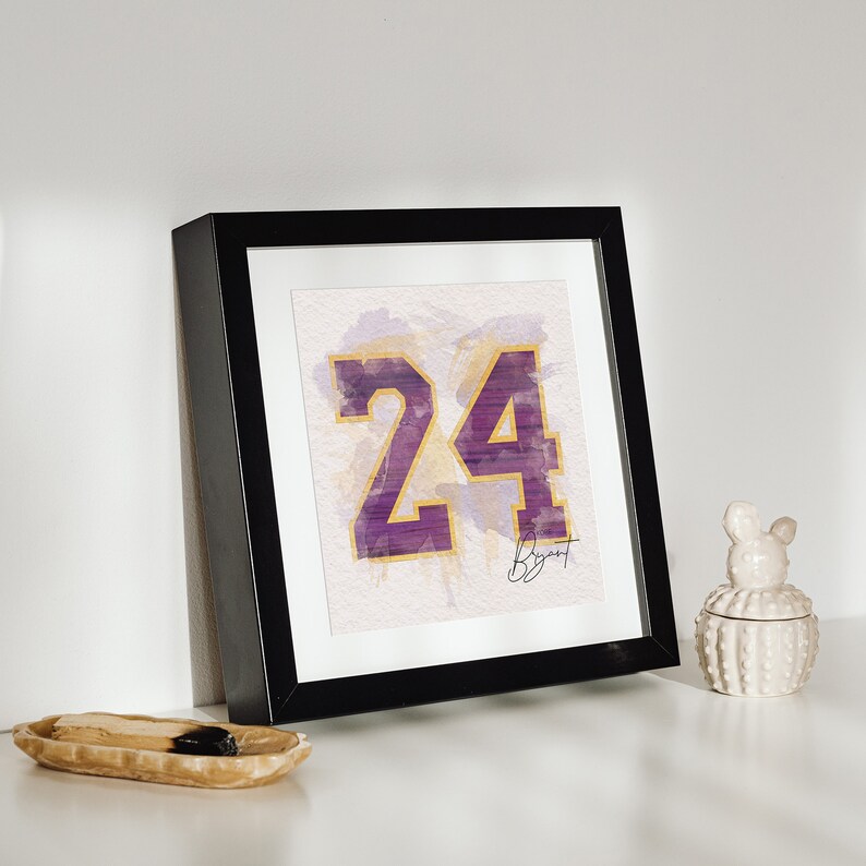 Kobe Bryant 24 Basketball Player Watercolor Numbers - Etsy