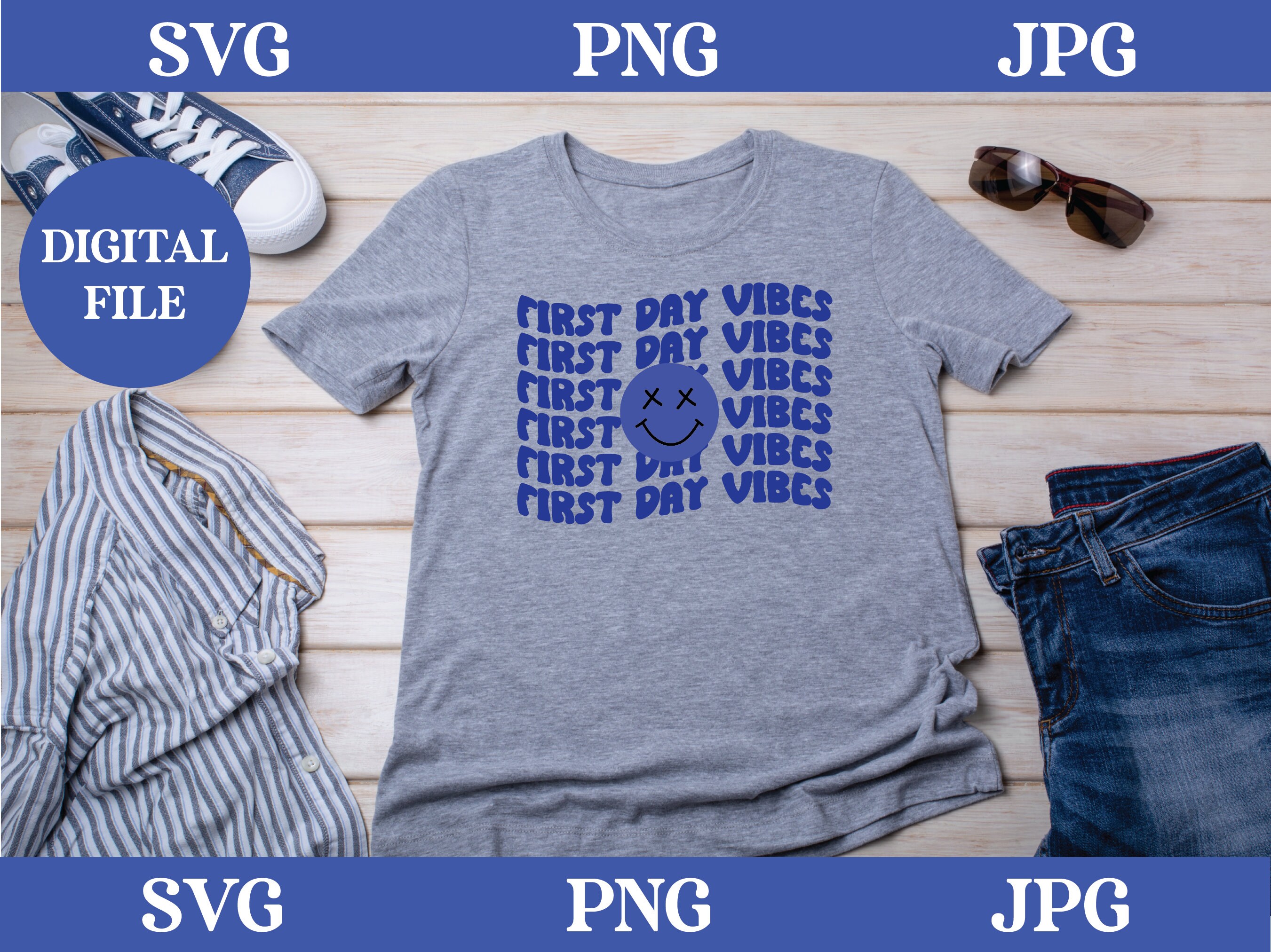 First Day Vibes Back to School PNG SVG JPG - Etsy Australia