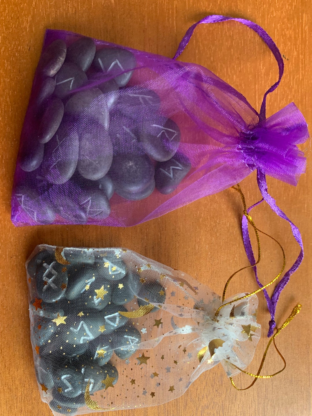 Stone Rune Set, Elder Futhark Rune Complete Set With Bag, Small / Large ...