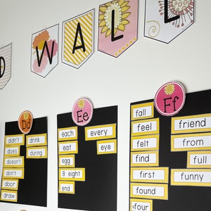 Morning Sunshine Classroom Decor EDITABLE WORD WALL With Banners - Etsy