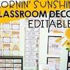 Sunshine Classroom Decor Bundle Calming Classroom Theme Back to School ...