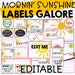 Sunshine Classroom Decor Labels Galore Including Supplies Notebooks and ...