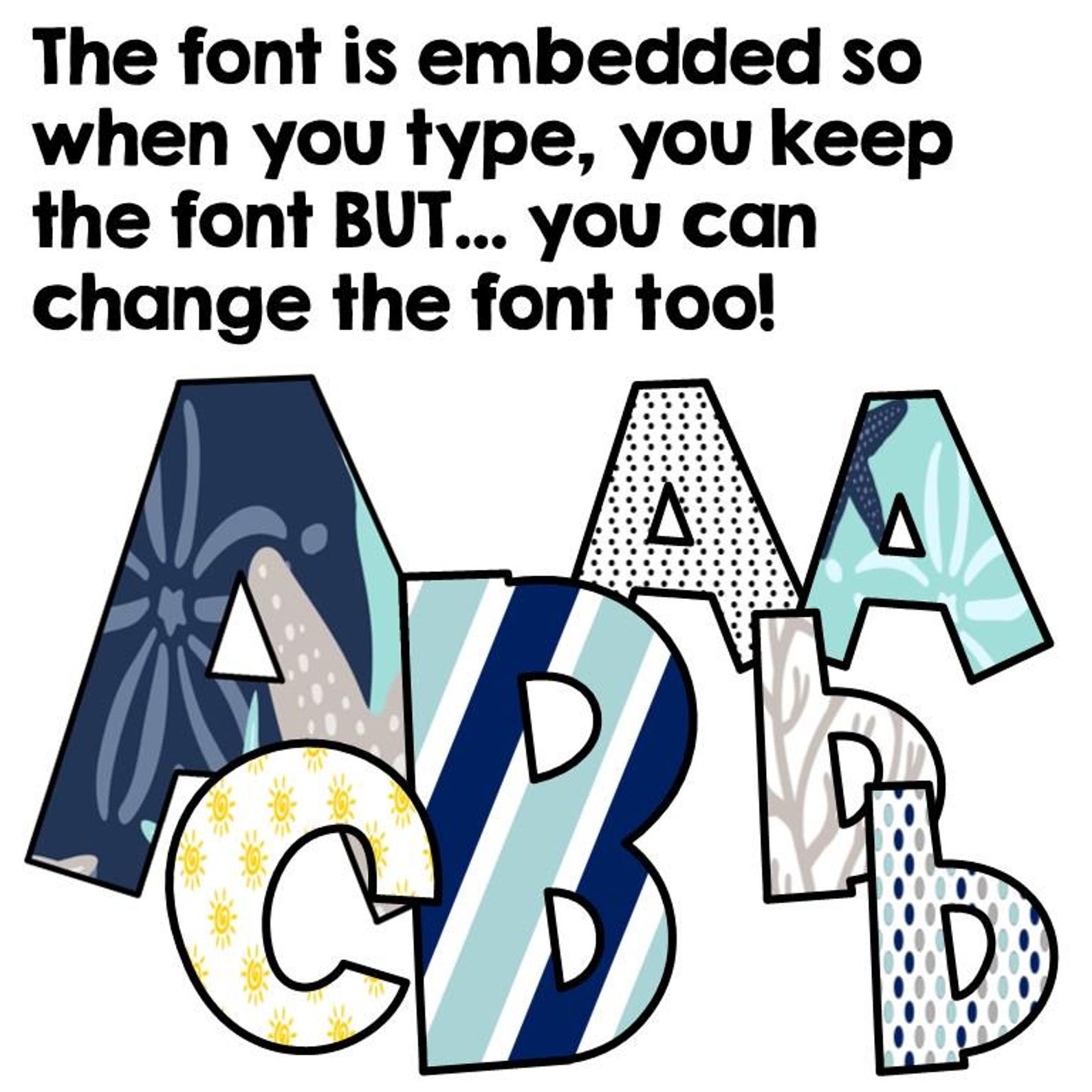 Bulletin Board Letters Beach Theme EDITABLE Classroom Decor - Etsy