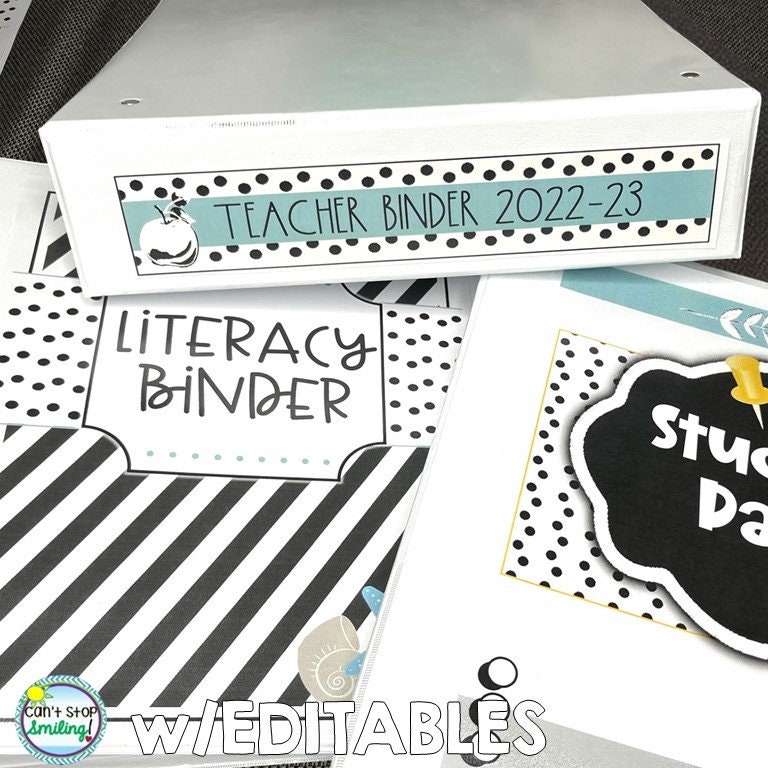 Teacher Binder and Forms Beach Chic Classroom Decor EDITABLE - Etsy