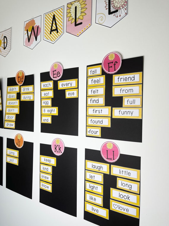 Morning Sunshine Classroom Decor EDITABLE WORD WALL With - Etsy