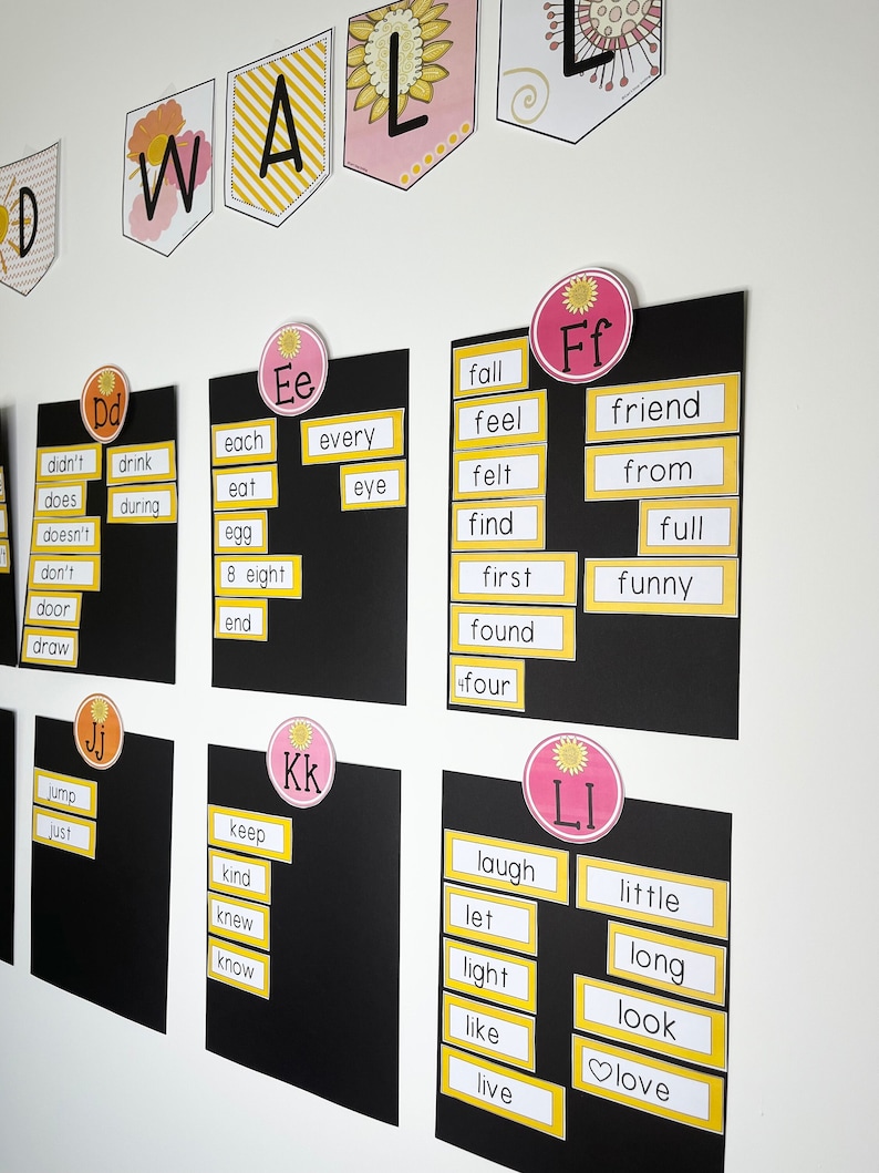 Morning Sunshine Classroom Decor EDITABLE WORD WALL With Banners - Etsy