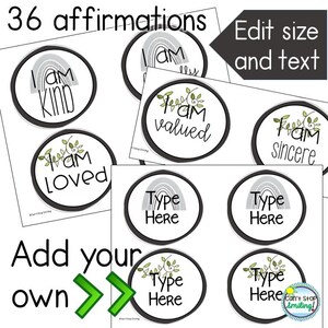Editable Classroom Affirmation Station Black and White BOHO - Etsy