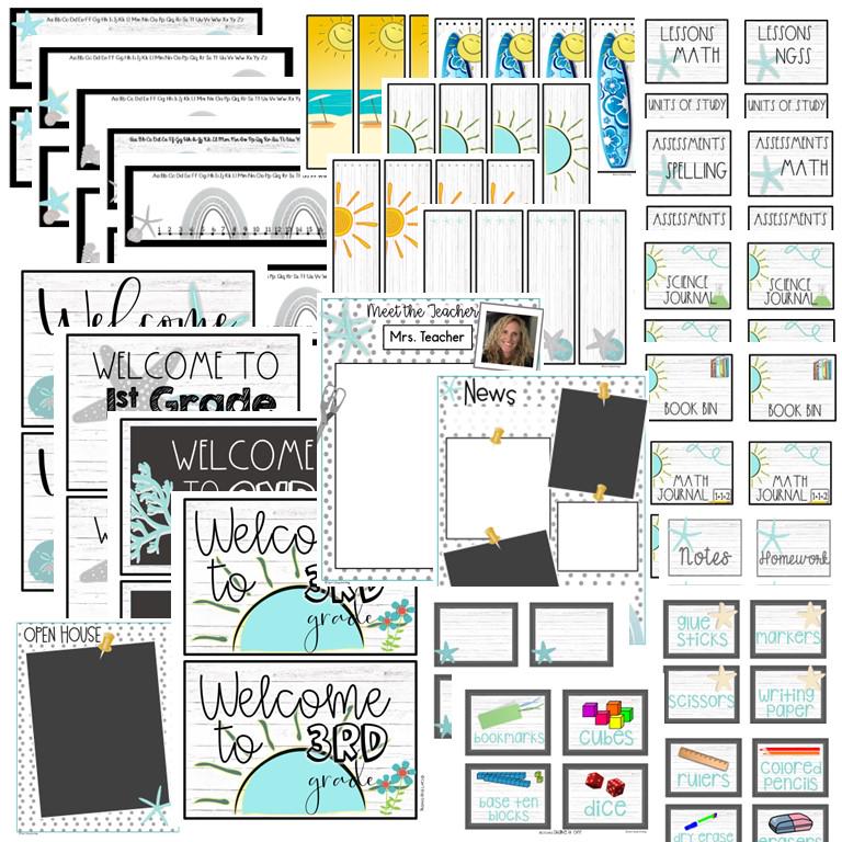 Classroom Decor Bundle in Beach Theme - Etsy