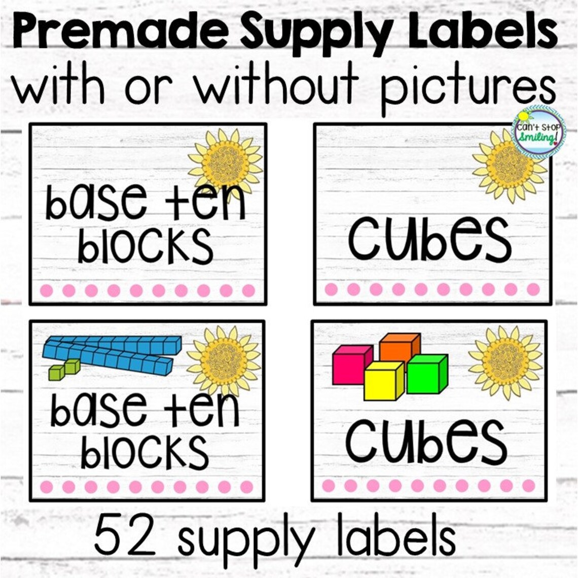 Sunshine Classroom Decor Labels Galore Including Supplies Notebooks and ...