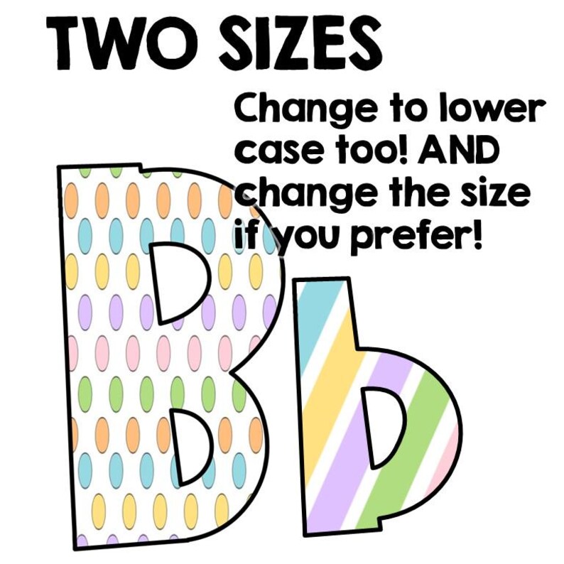 EDITABLE Bulletin Board Letters in a Pastel Theme 18 Designs - Etsy