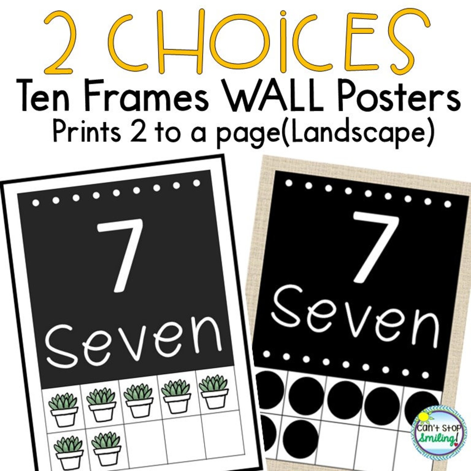 Editable Ten Frame Posters in Black and White BOHO W/ Number Lines - Etsy