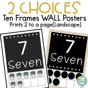 Editable Ten Frame Posters in Black and White BOHO W/ Number Lines - Etsy