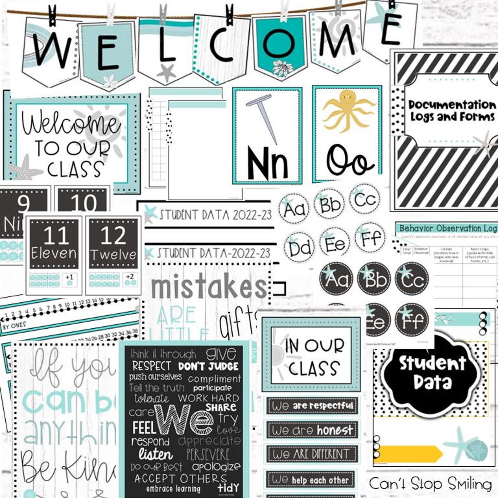Classroom Decor Bundle in Beach Theme - Etsy